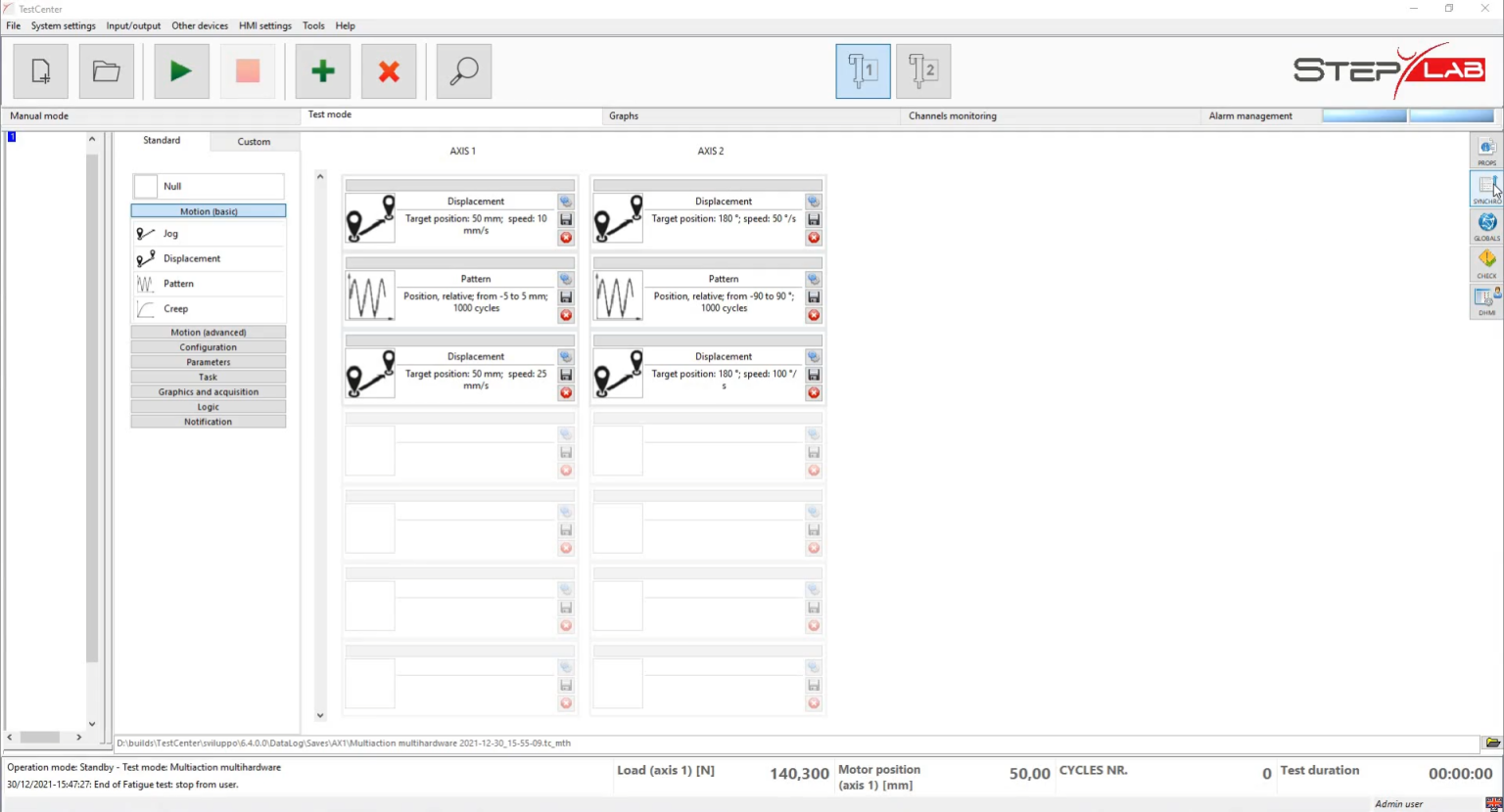 Test Center - Software for mechanical tests - STEP Lab